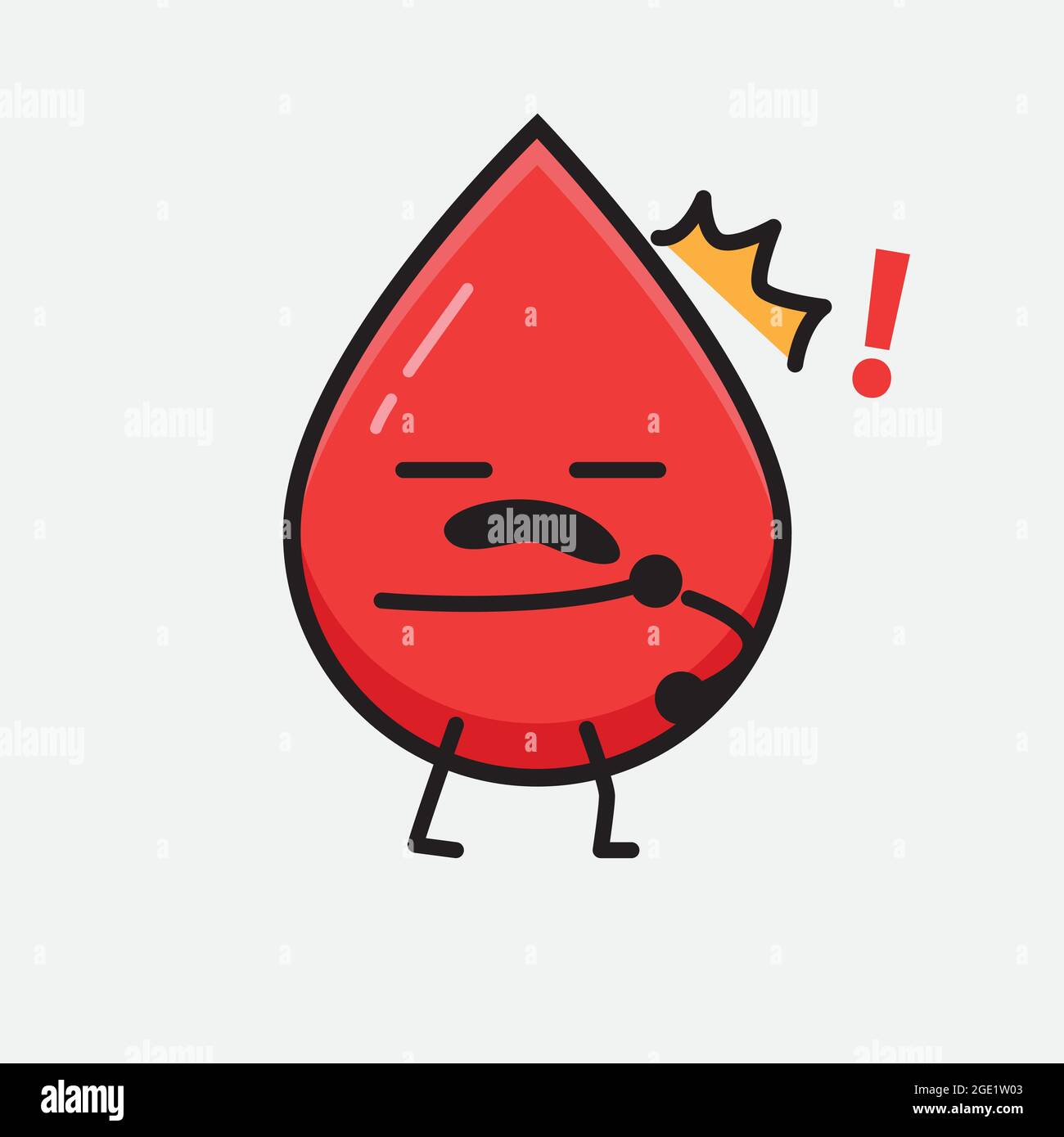 Vector Illustration of Blood Character with cute face and simple body ...