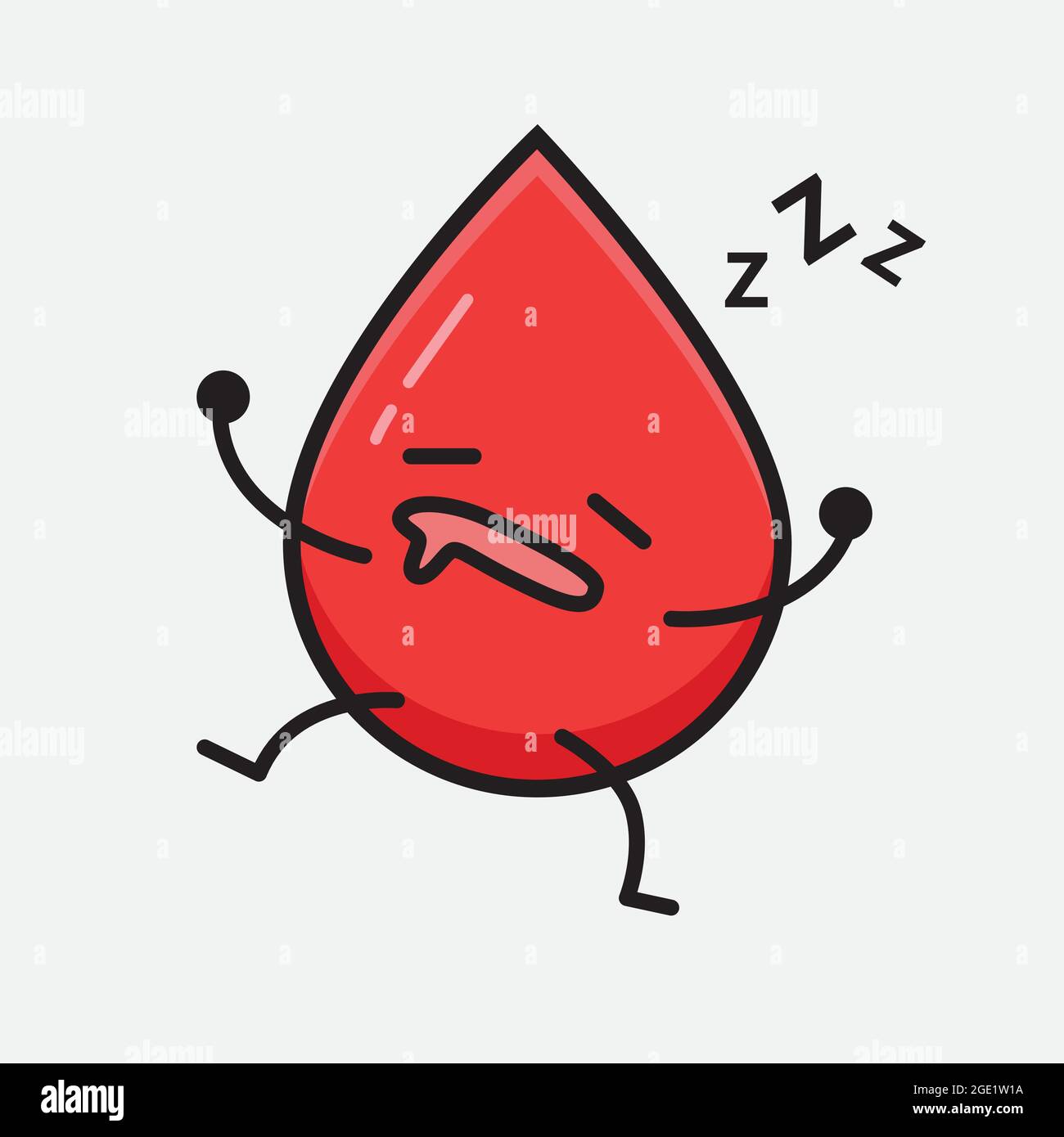 Vector Illustration of Blood Character with cute face and simple body ...