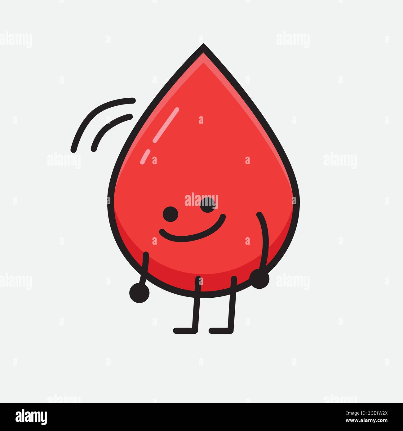 Vector Illustration of Blood Character with cute face and simple body ...