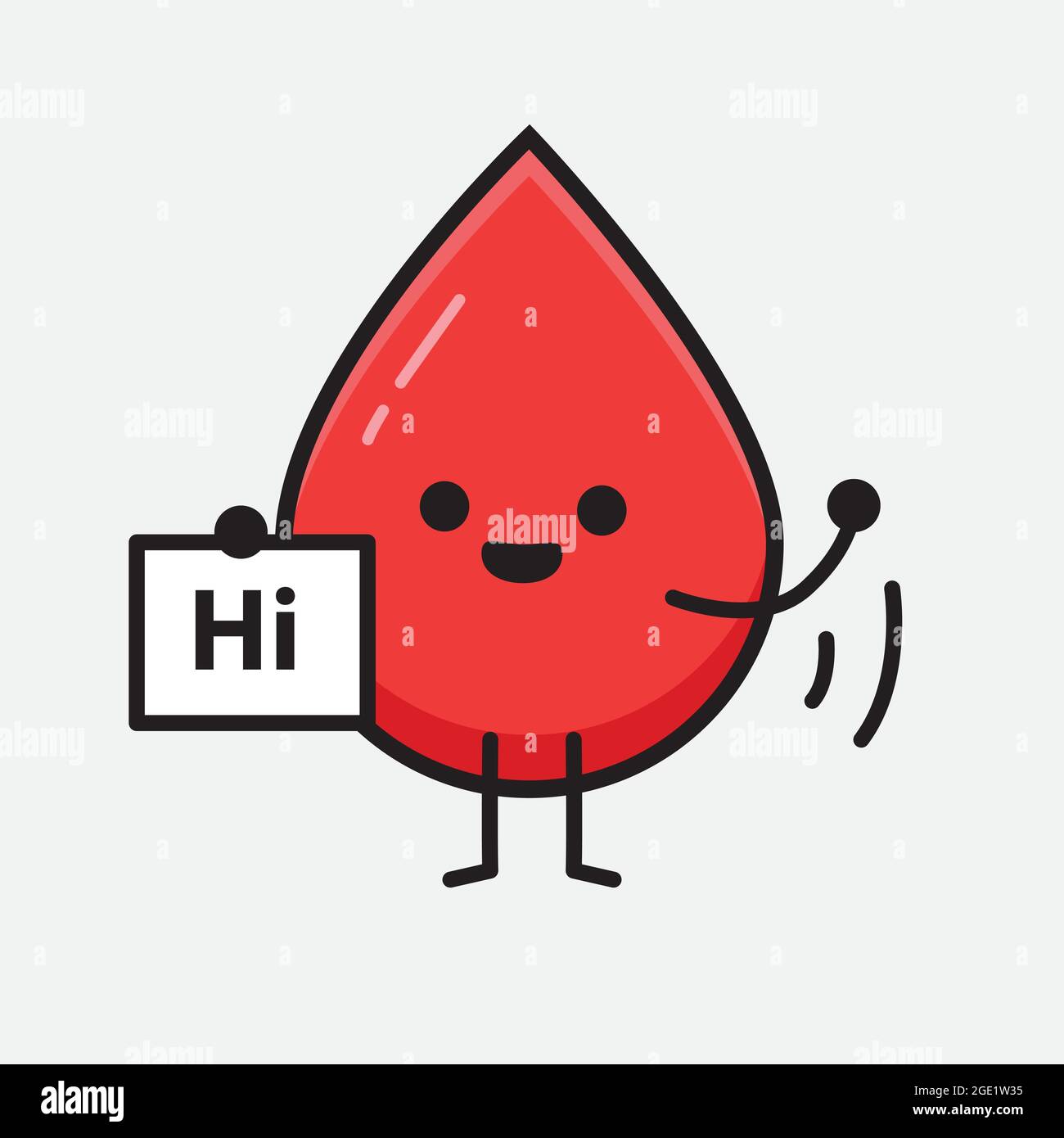 Vector Illustration of Blood Character with cute face and simple body ...