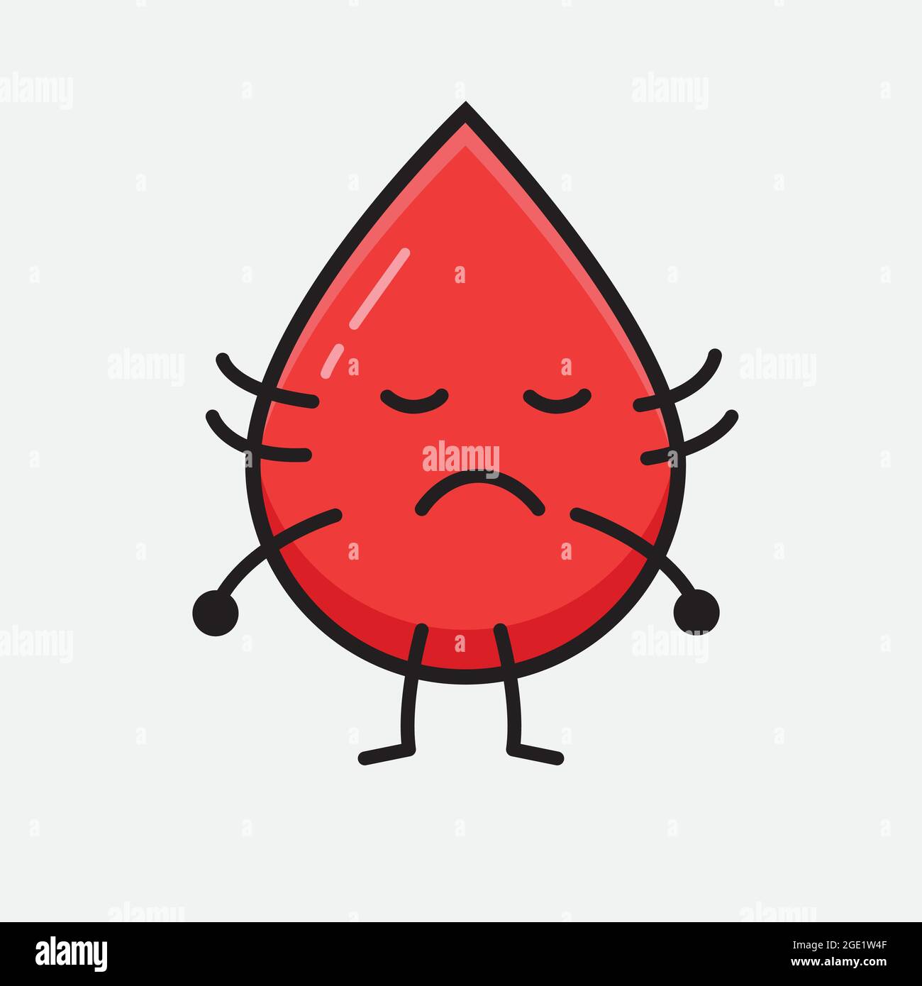 Vector Illustration of Blood Character with cute face and simple body ...