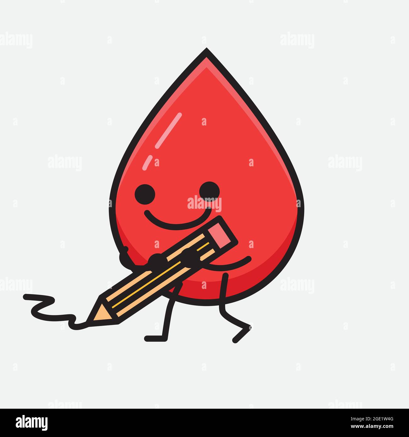 Vector Illustration of Blood Character with cute face and simple body ...