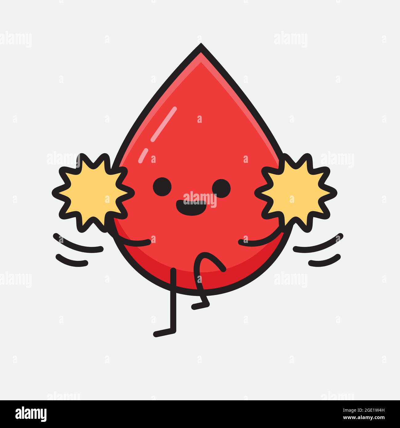 Vector Illustration of Blood Character with cute face and simple body ...