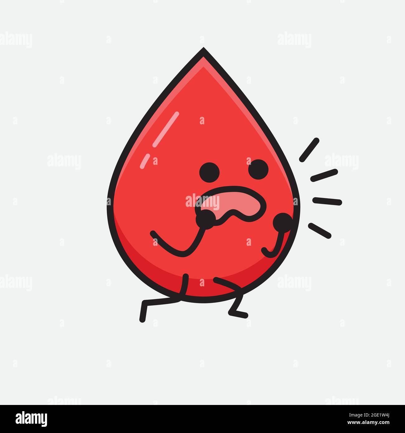 Vector Illustration of Blood Character with cute face and simple body ...