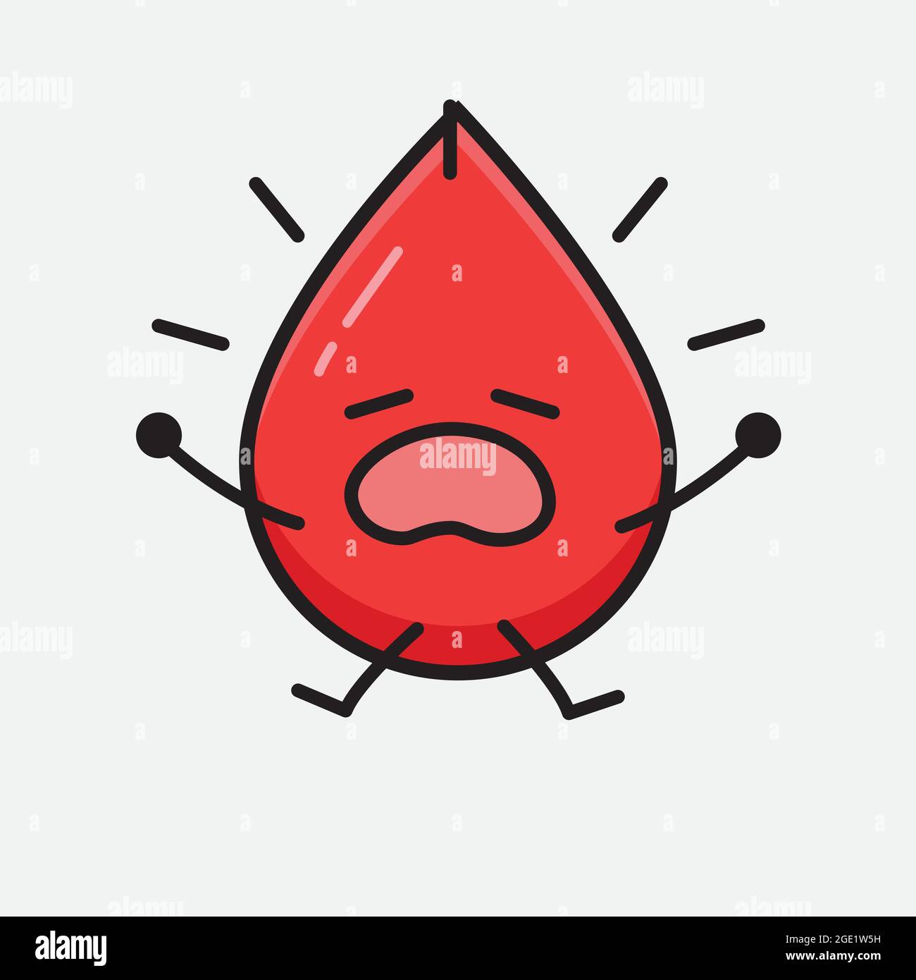 Vector Illustration of Blood Character with cute face and simple body ...