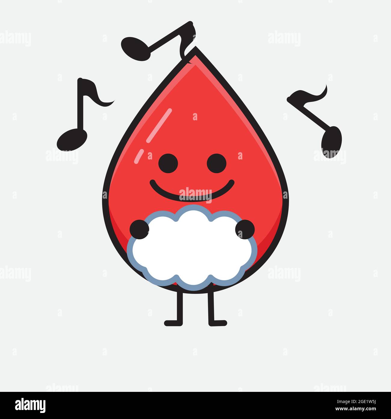 Vector Illustration of Blood Character with cute face and simple body ...