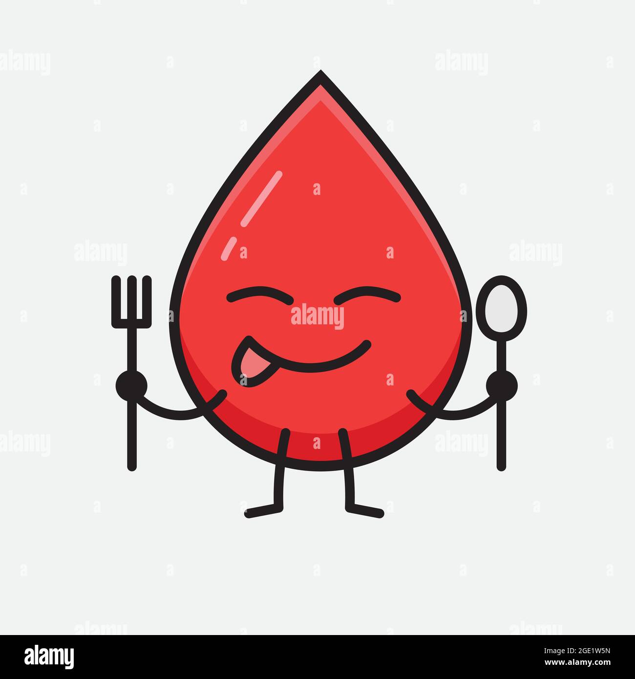 Vector Illustration of Blood Character with cute face and simple body ...