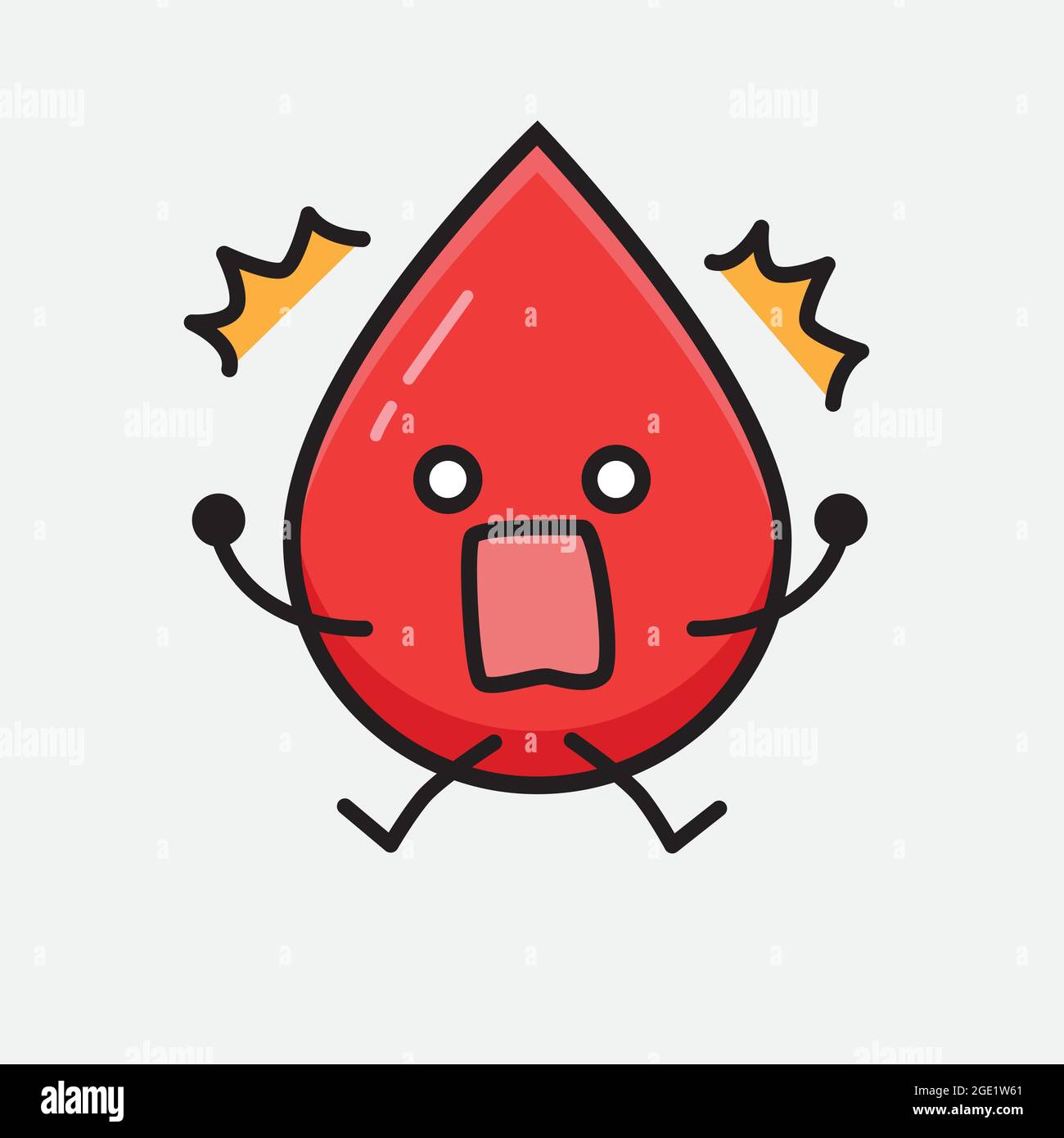 Vector Illustration of Blood Character with cute face and simple body ...