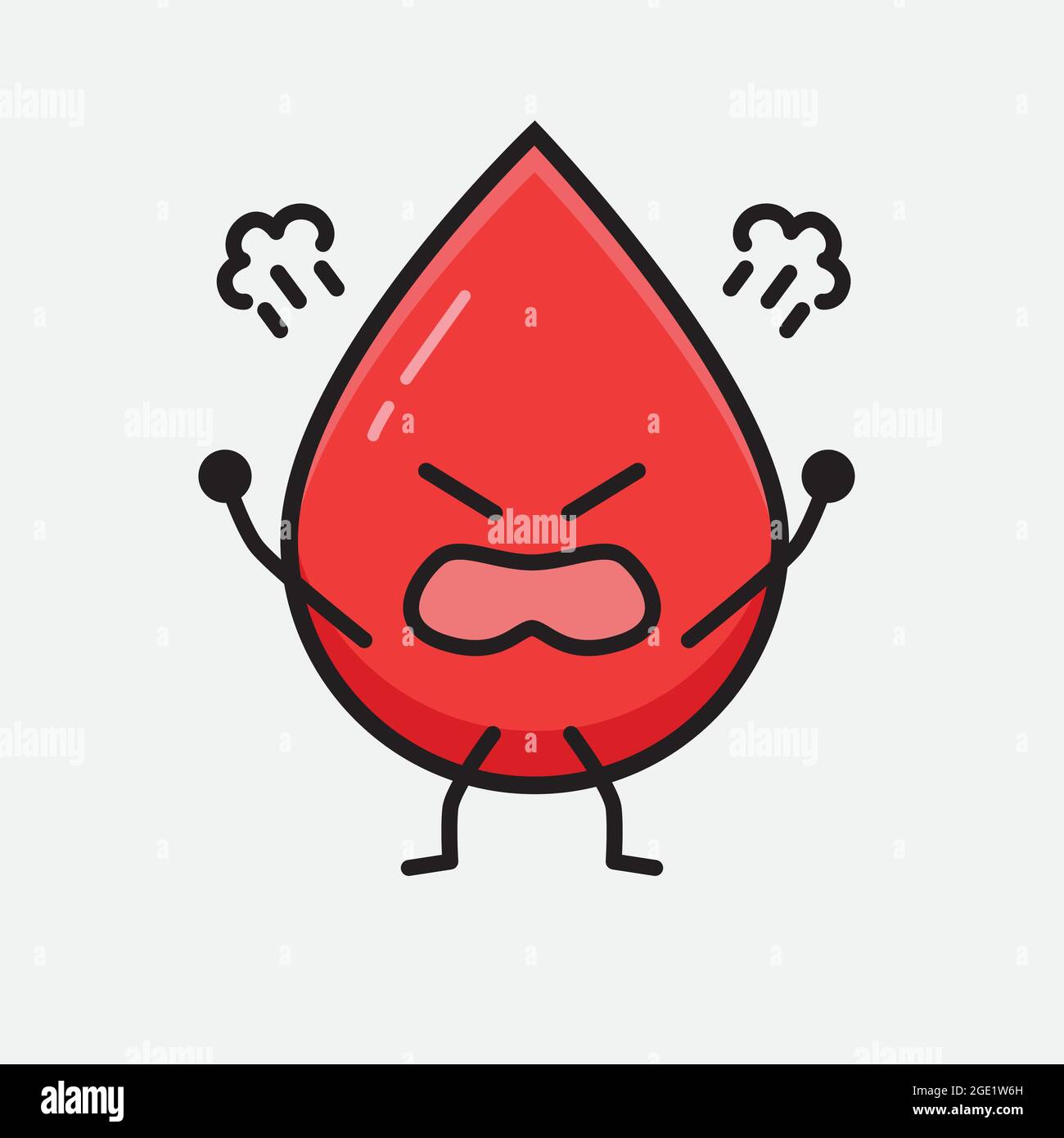 Vector Illustration of Blood Character with cute face and simple body ...