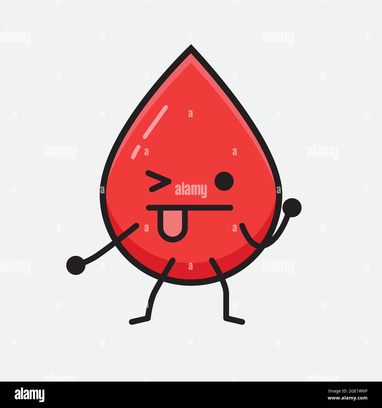 Vector Illustration of Blood Character with cute face and simple body ...