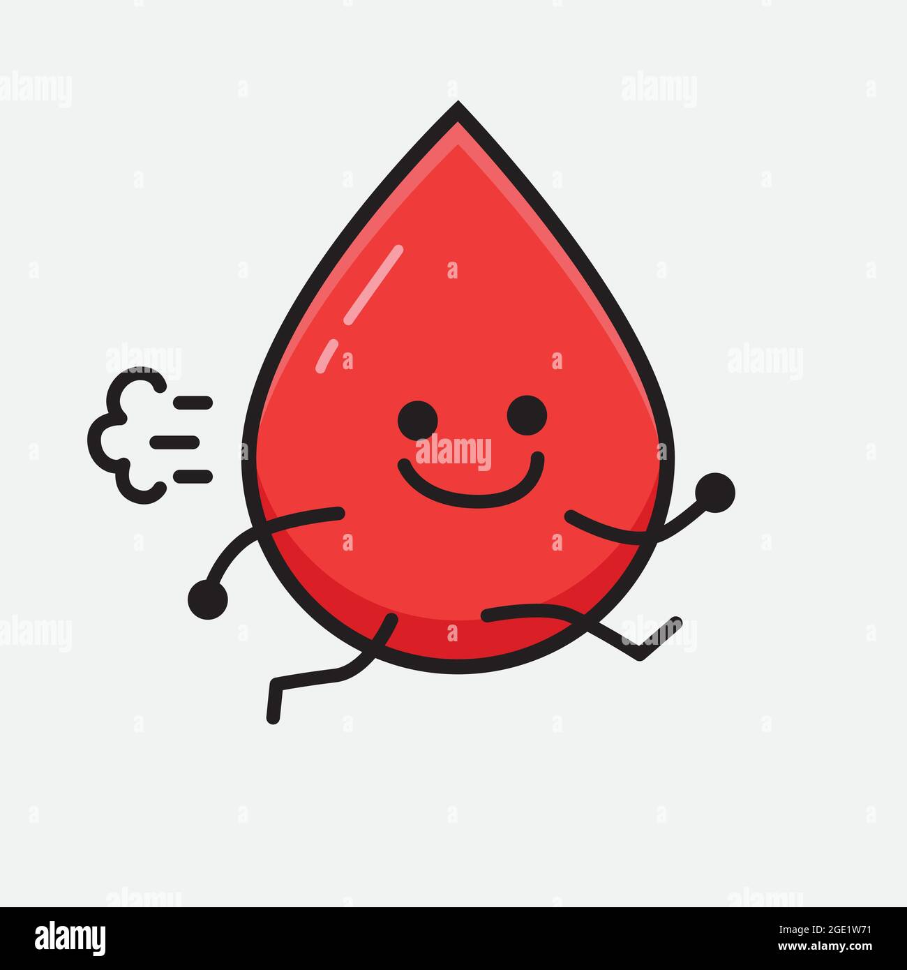 Vector Illustration of Blood Character with cute face and simple body ...