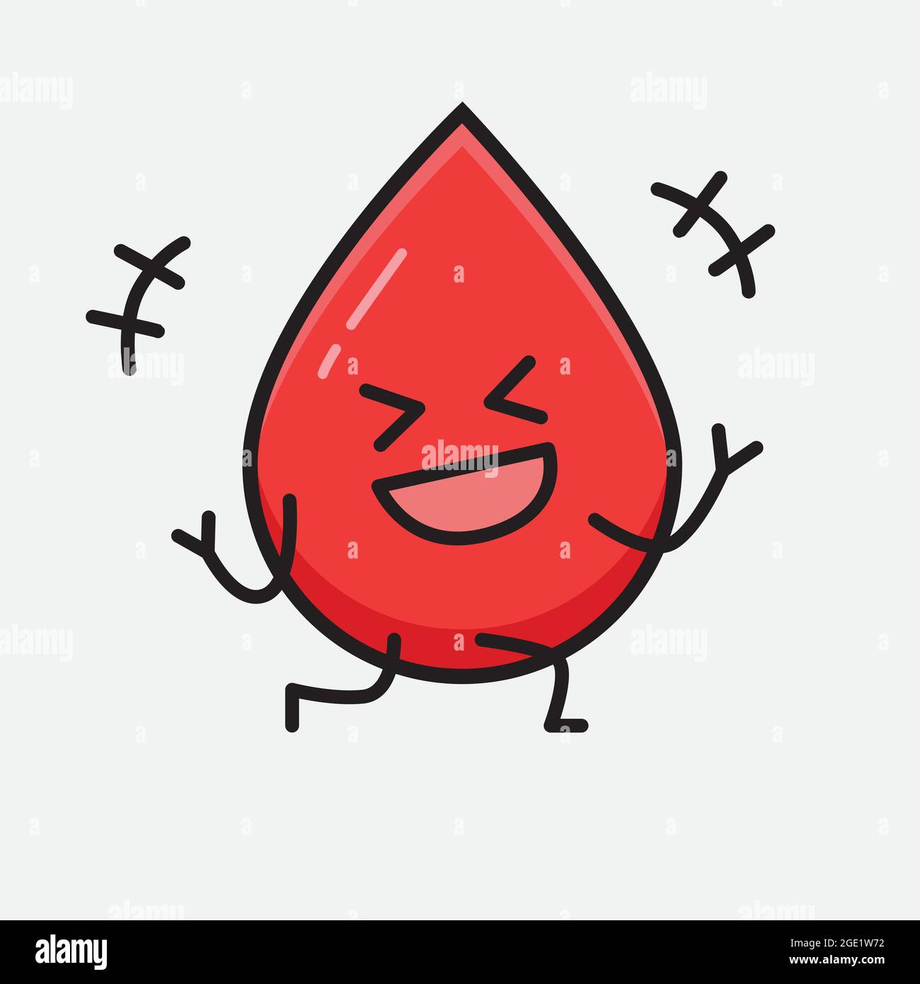 Vector Illustration of Blood Character with cute face and simple body ...