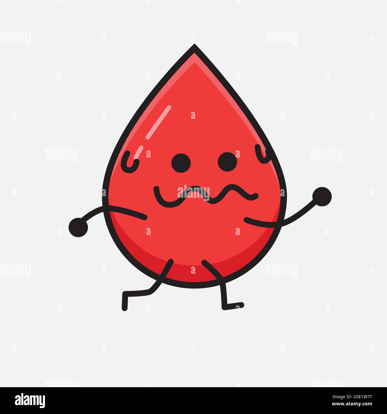 Vector Illustration of Blood Character with cute face and simple body ...