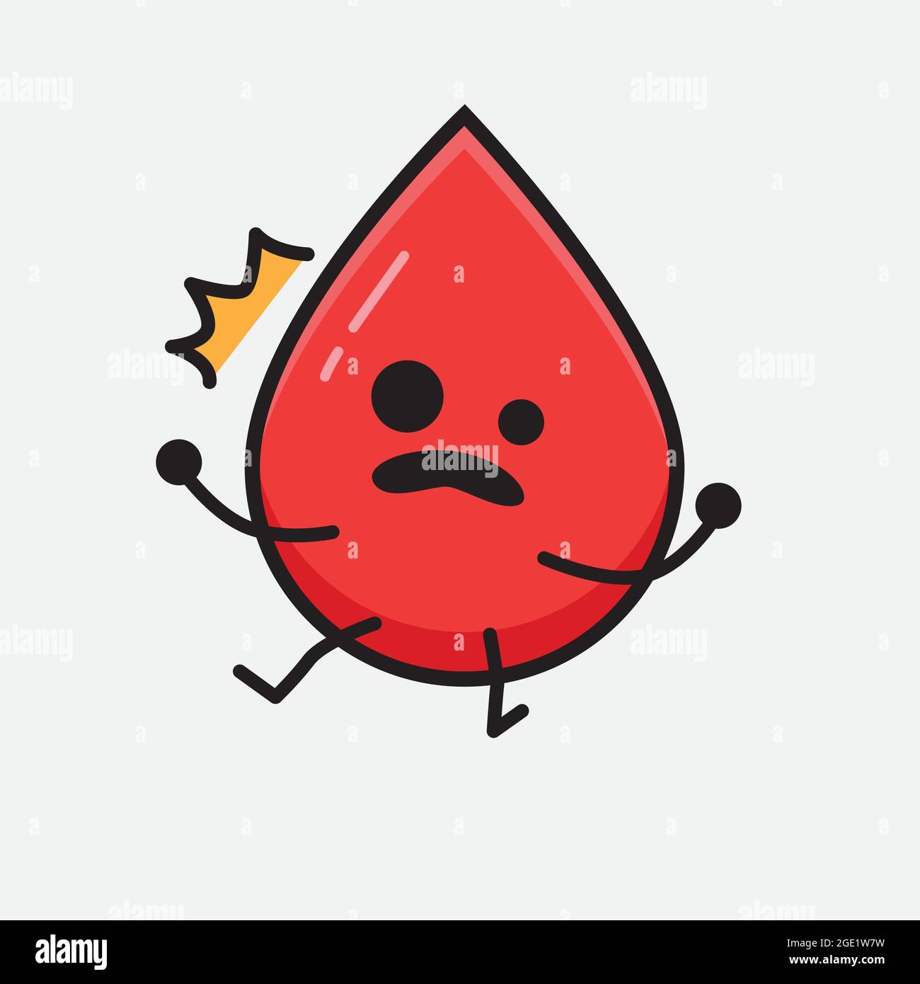 Vector Illustration of Blood Character with cute face and simple body ...