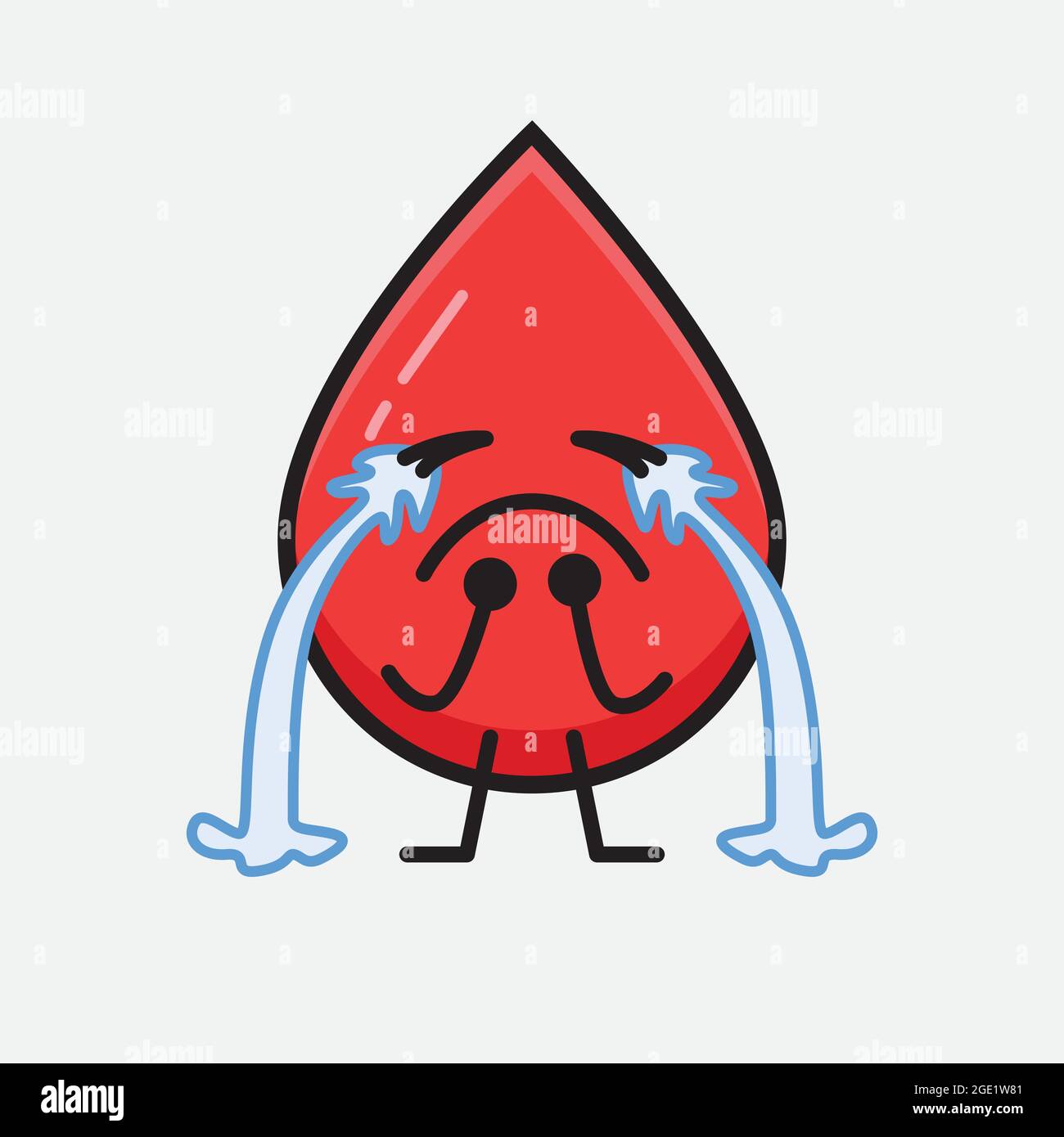 Vector Illustration of Blood Character with cute face and simple body ...