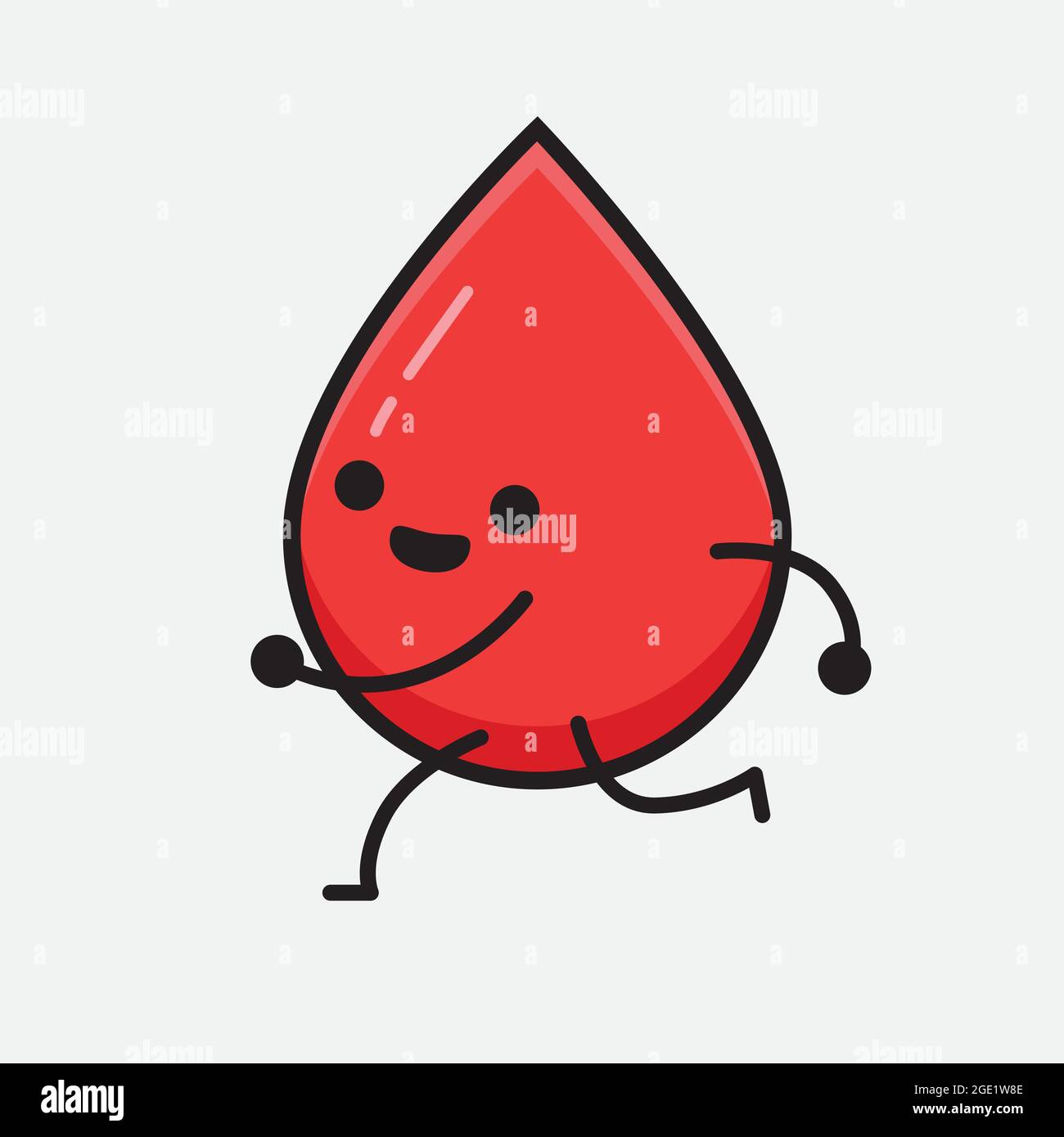Vector Illustration of Blood Character with cute face and simple body ...