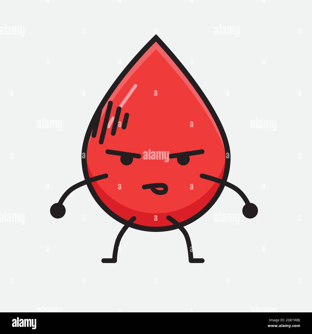 Vector Illustration of Blood Character with cute face and simple body ...