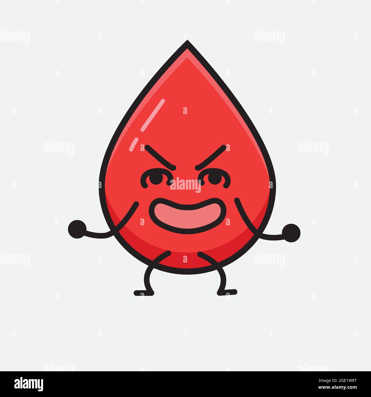 Vector Illustration of Blood Character with cute face and simple body ...