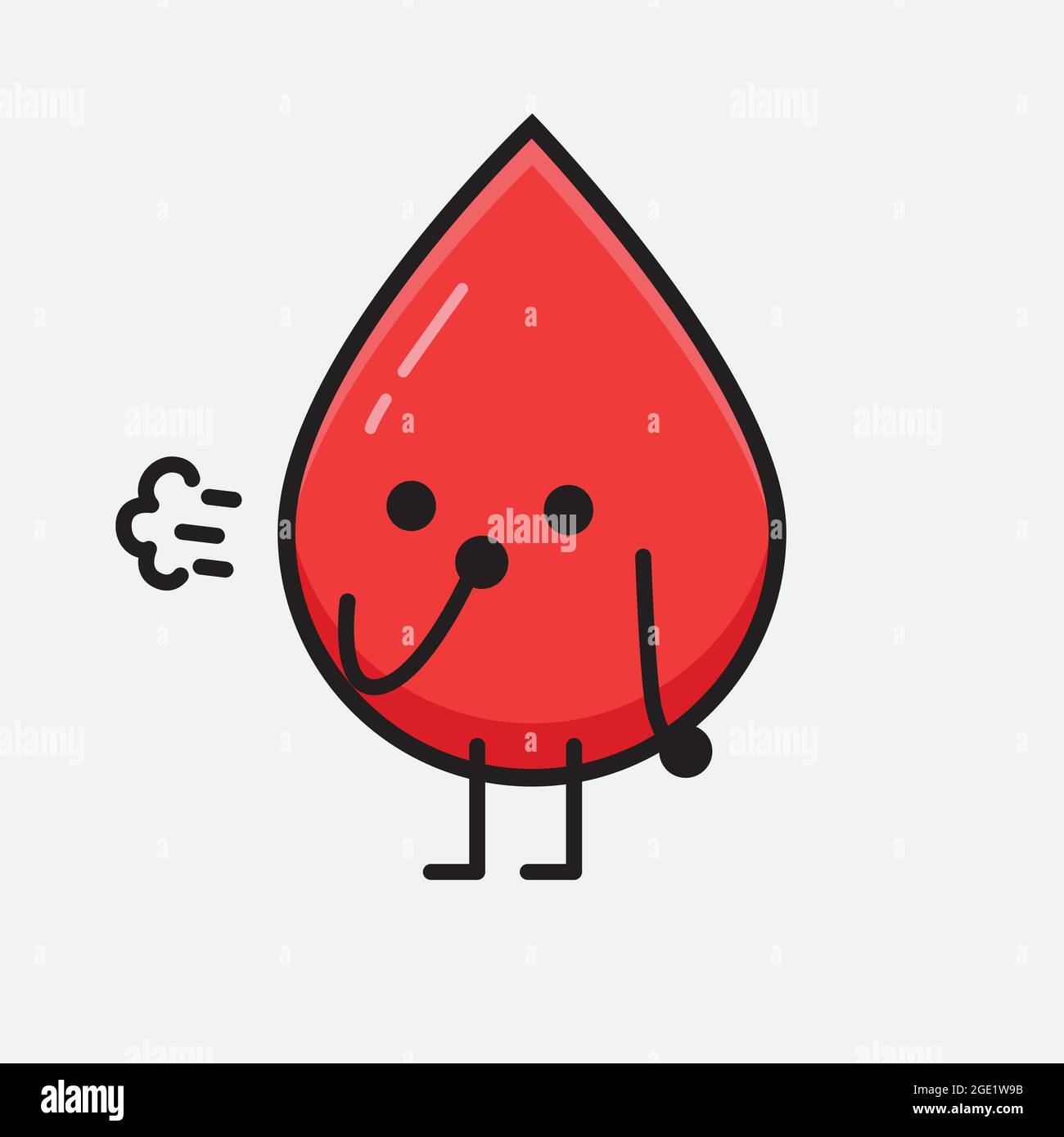 Vector Illustration of Blood Character with cute face and simple body ...