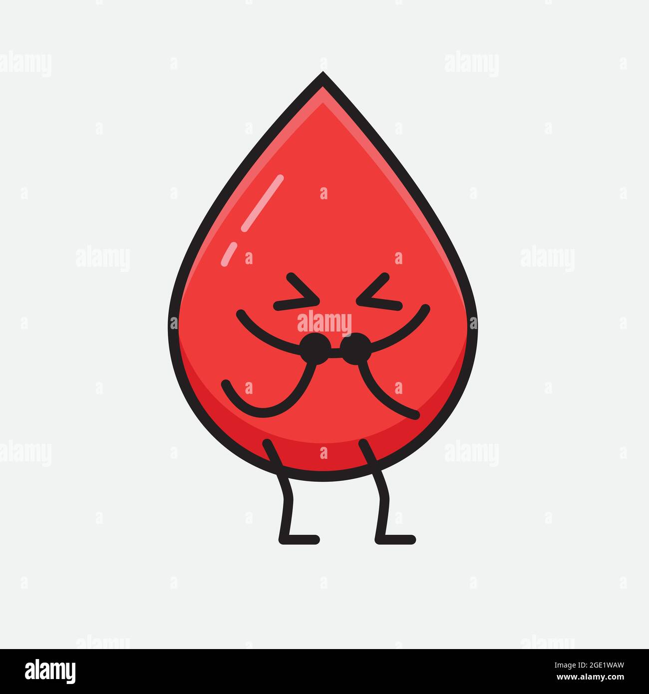 Vector Illustration of Blood Character with cute face and simple body ...