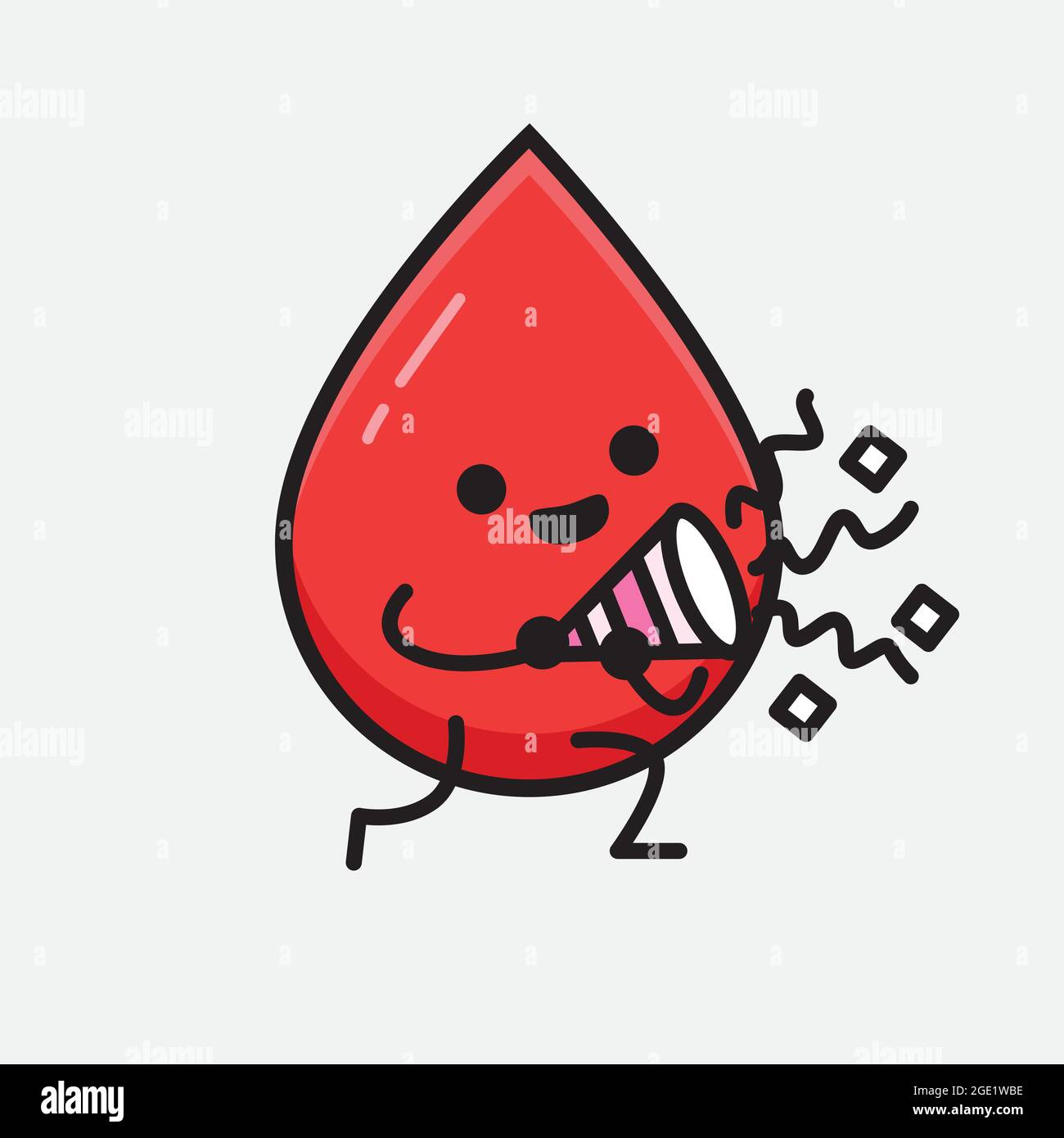 Vector Illustration of Blood Character with cute face and simple body ...