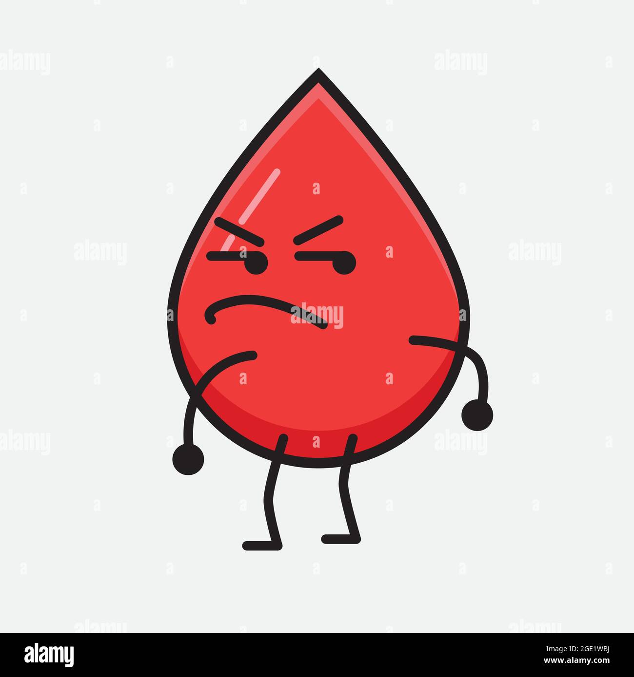 Vector Illustration of Blood Character with cute face and simple body ...