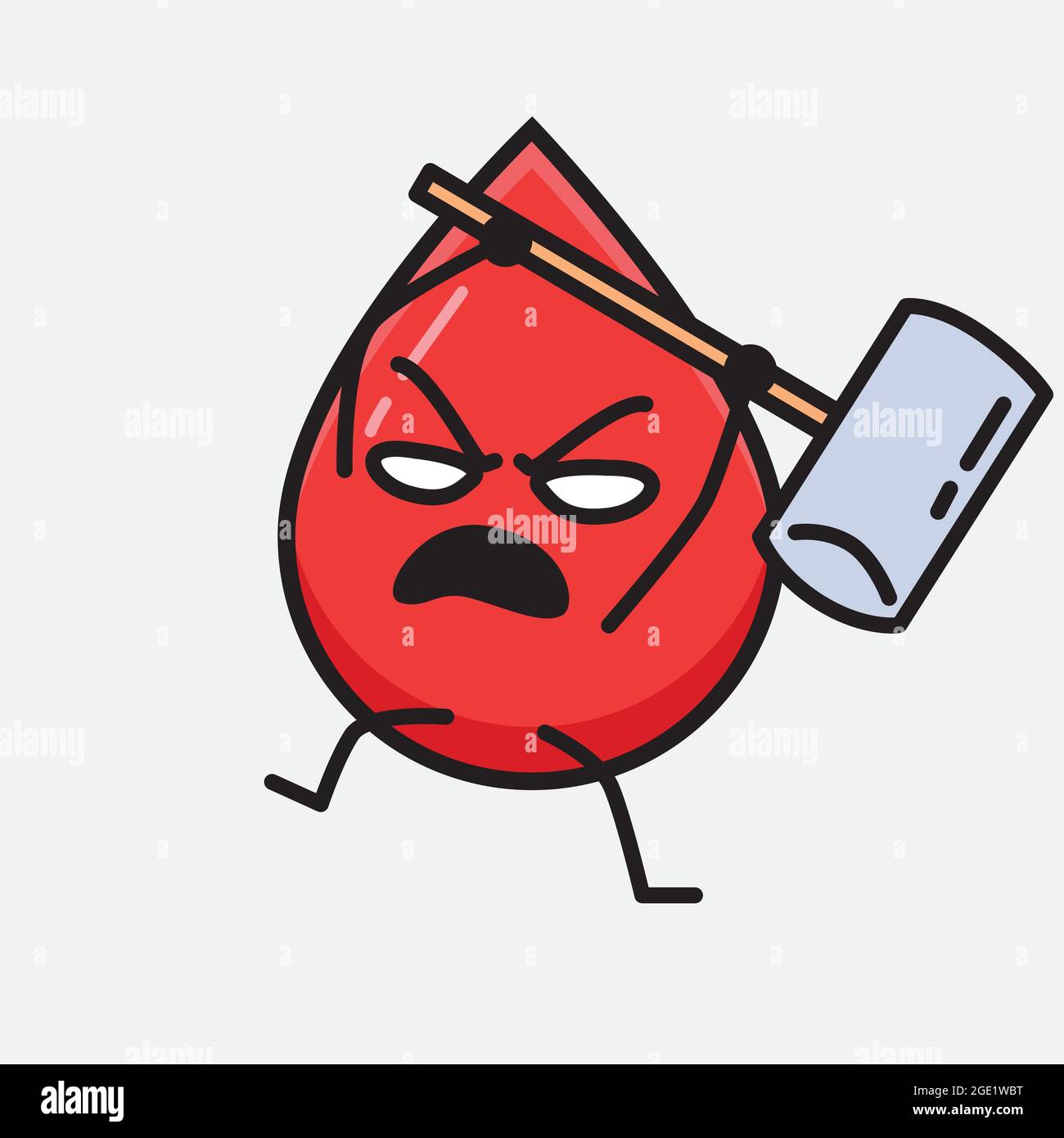 Vector Illustration of Blood Character with cute face and simple body ...