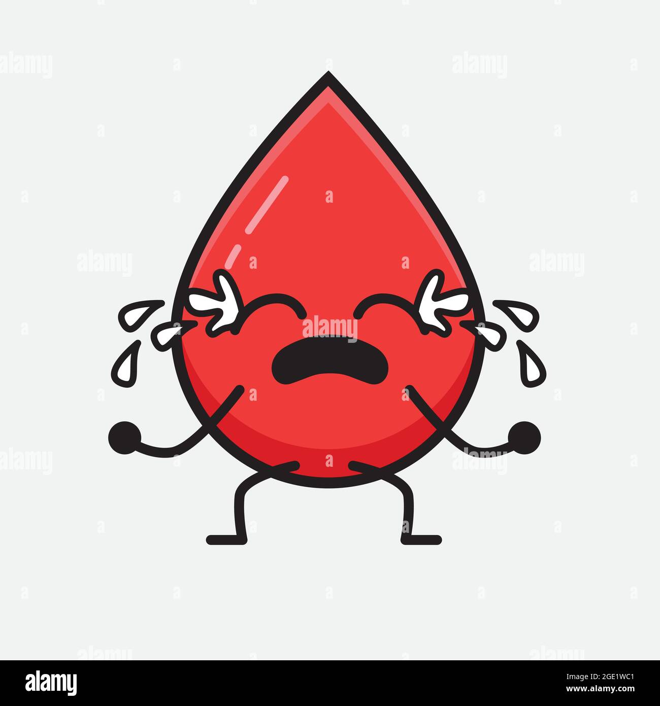 Vector Illustration of Blood Character with cute face and simple body ...