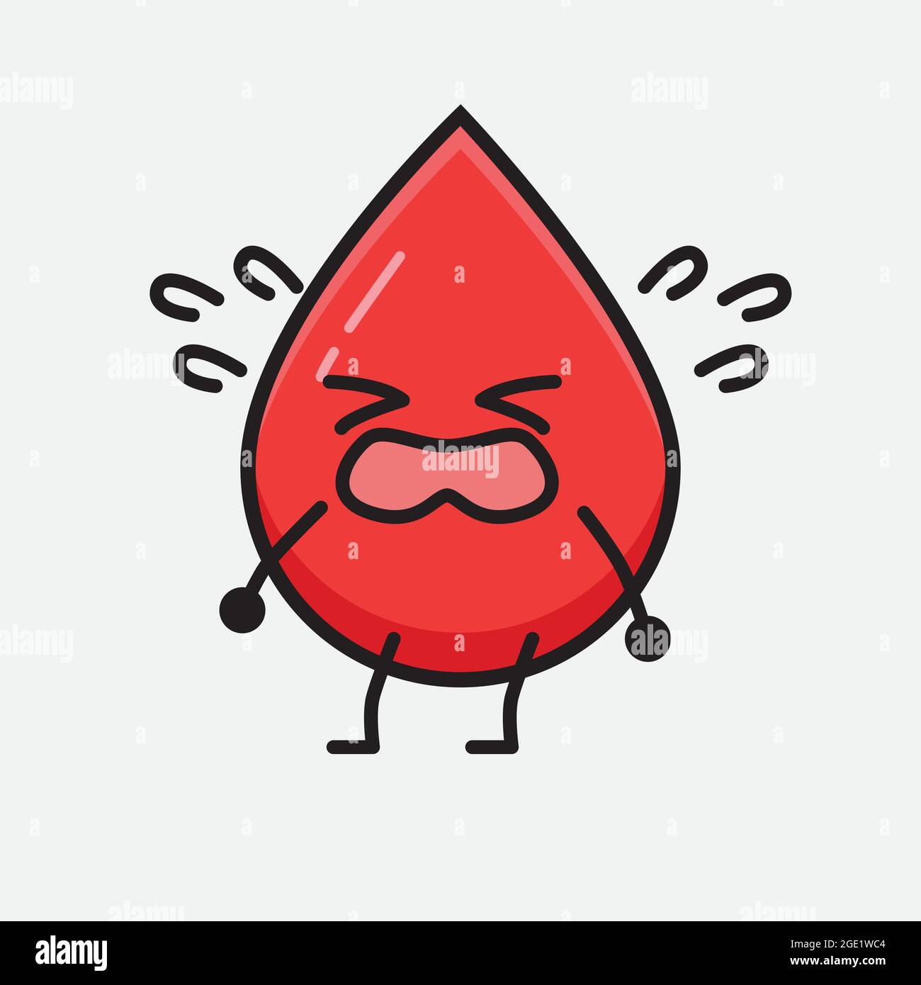 Vector Illustration of Blood Character with cute face and simple body ...