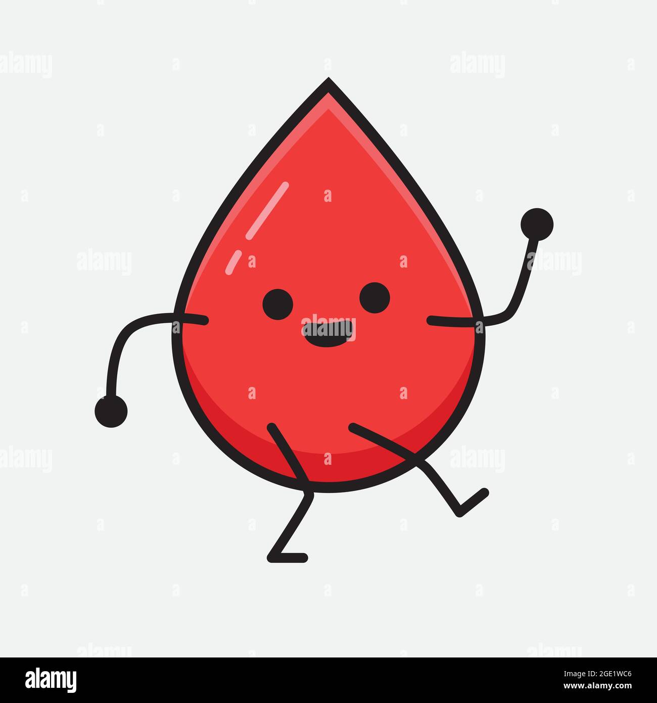 Vector Illustration of Blood Character with cute face and simple body ...