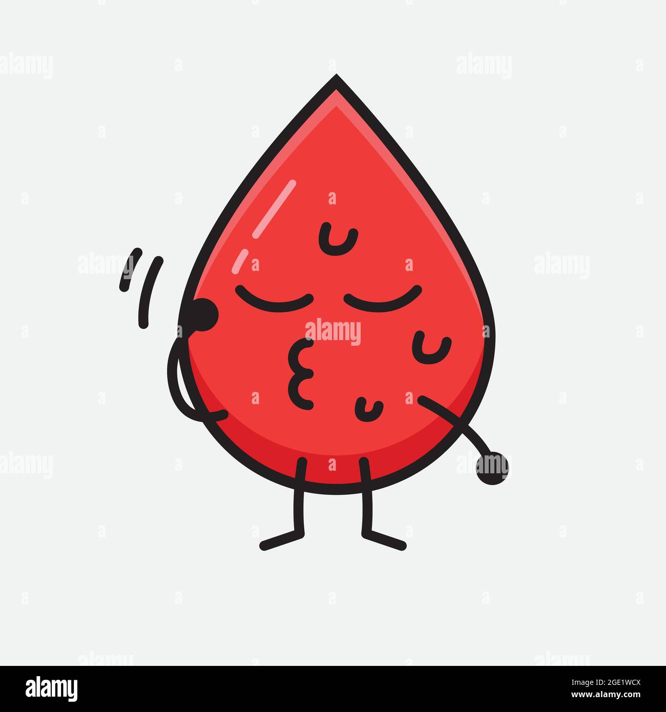 Vector Illustration of Blood Character with cute face and simple body ...