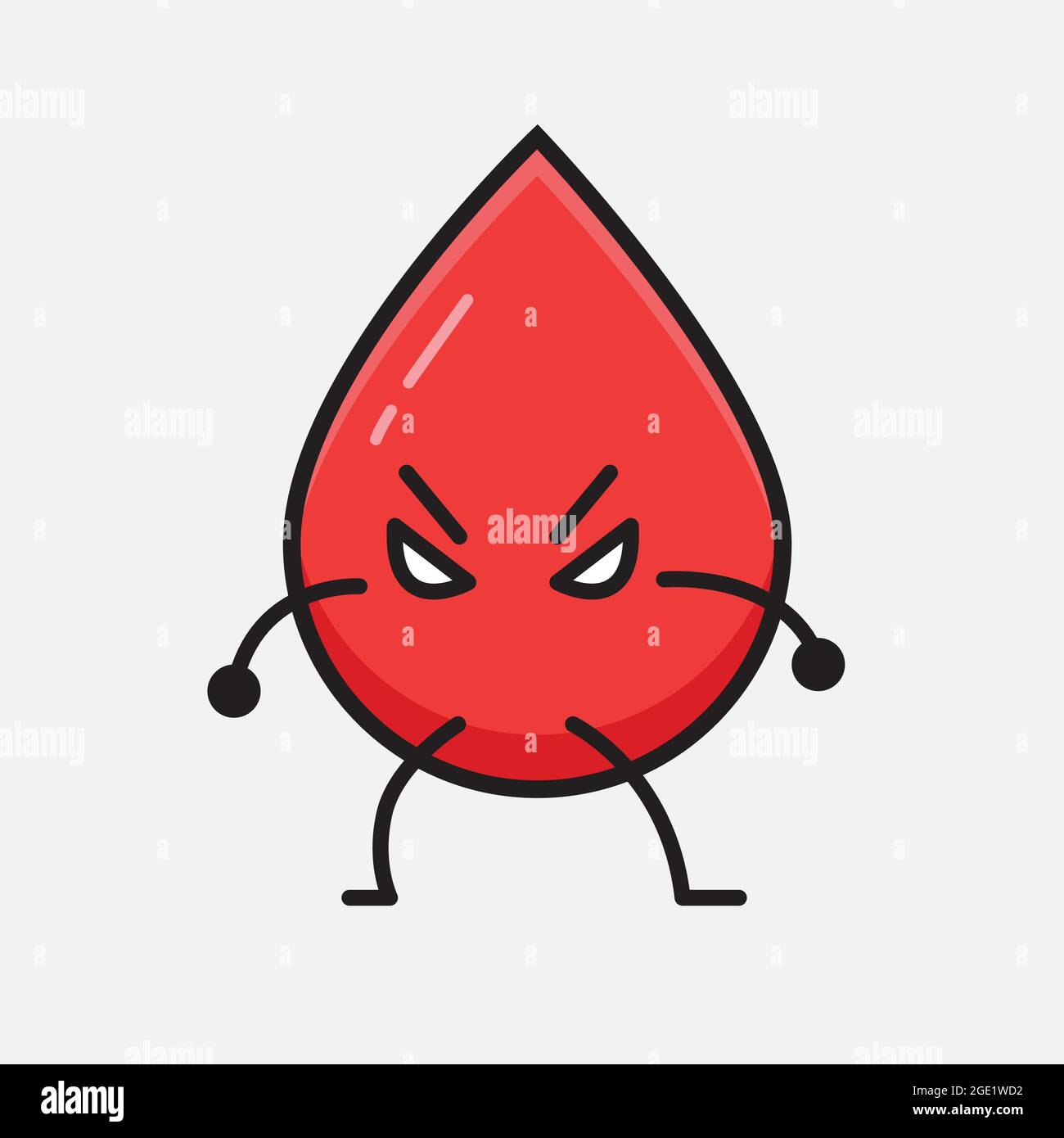Vector Illustration of Blood Character with cute face and simple body ...
