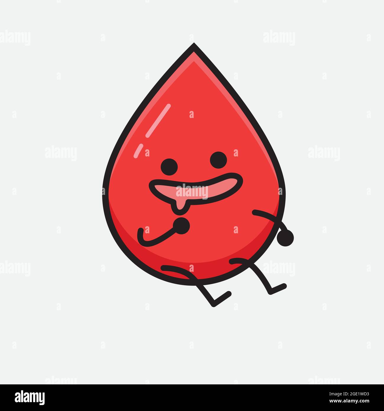 Vector Illustration of Blood Character with cute face and simple body ...