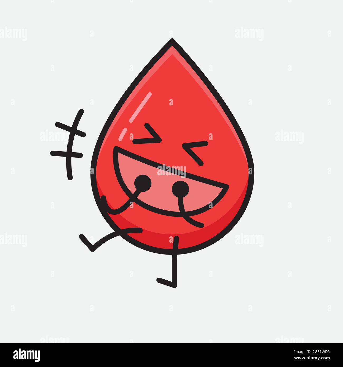 Vector Illustration of Blood Character with cute face and simple body ...