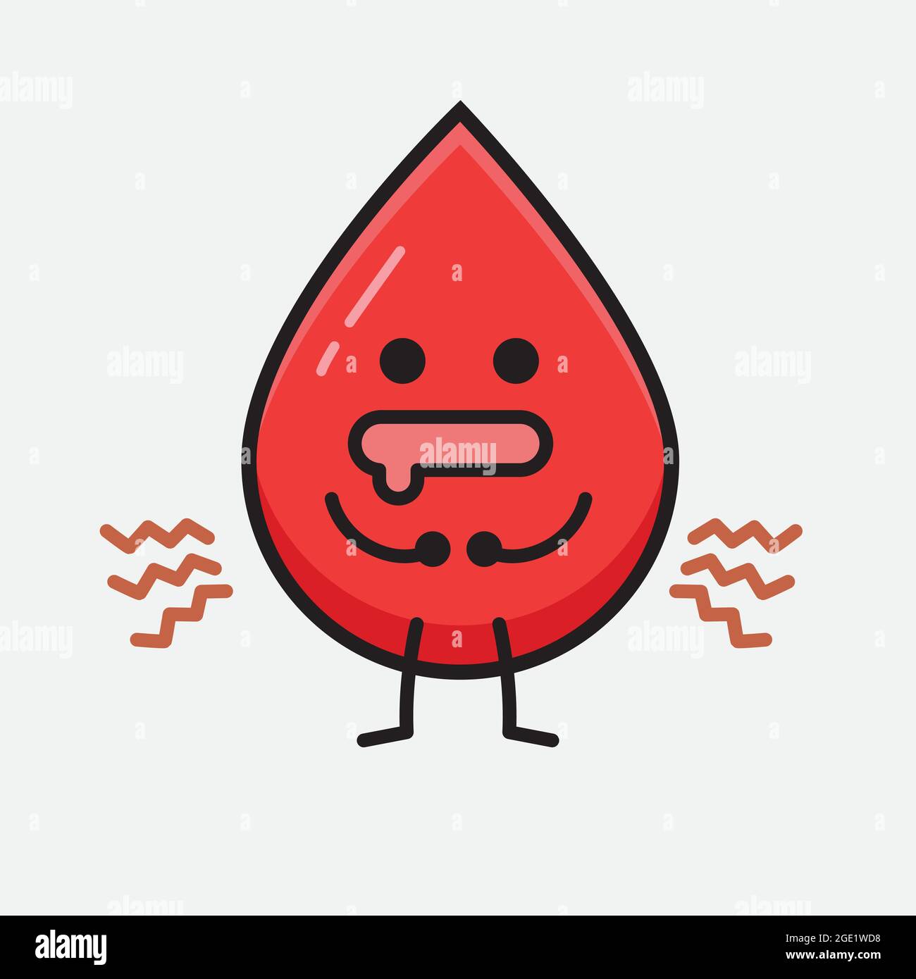 Vector Illustration of Blood Character with cute face and simple body ...