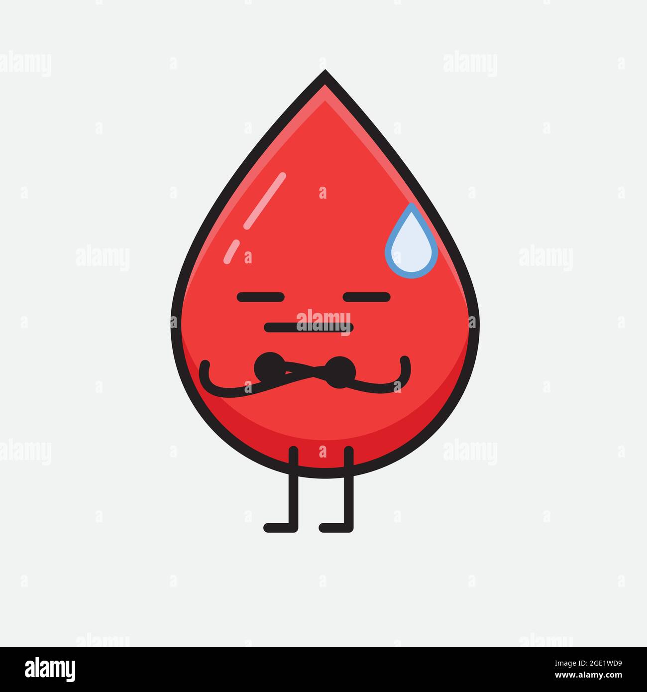 Vector Illustration of Blood Character with cute face and simple body ...