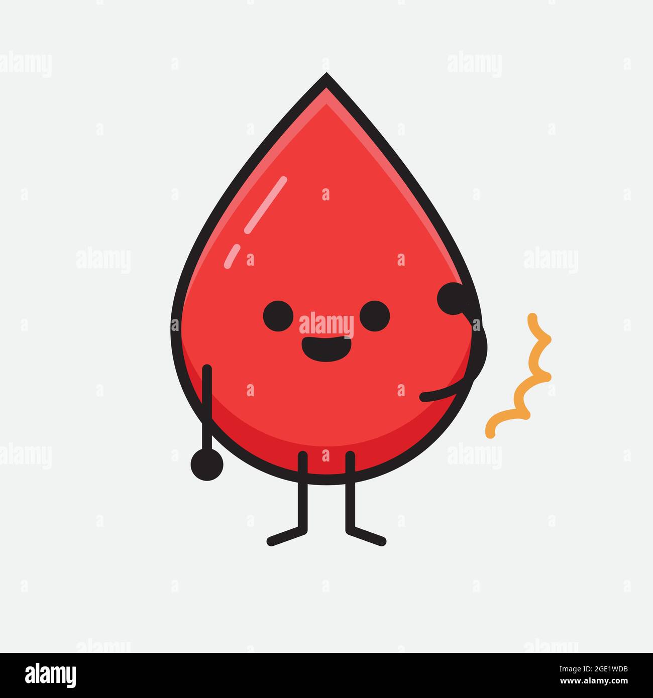 Vector Illustration of Blood Character with cute face and simple body ...