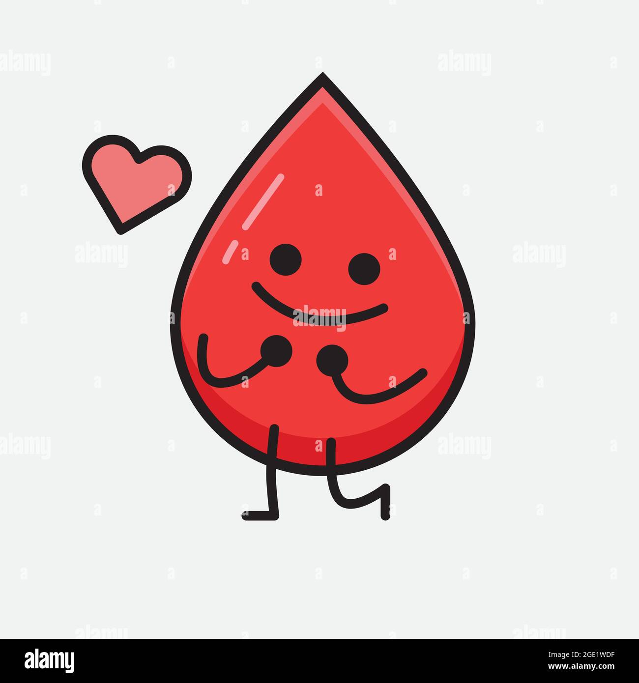 Vector Illustration of Blood Character with cute face and simple body ...