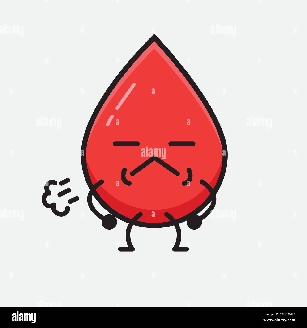 Vector Illustration of Blood Character with cute face and simple body ...