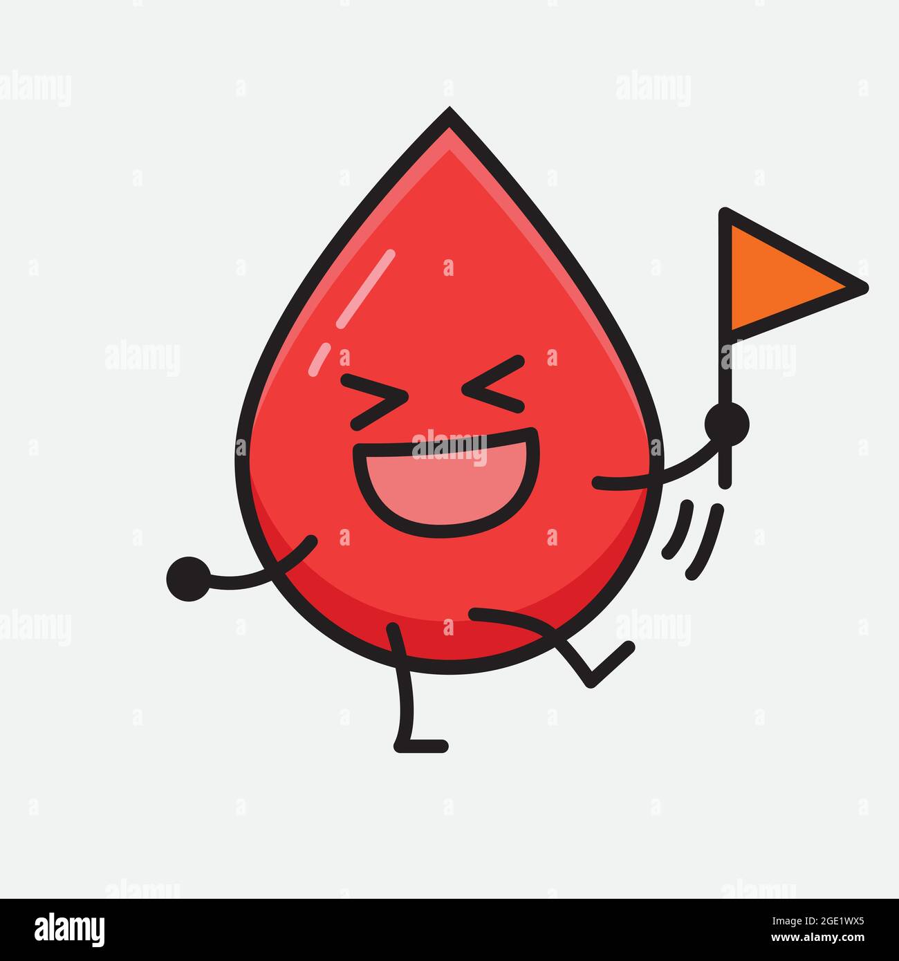 Vector Illustration of Blood Character with cute face and simple body ...