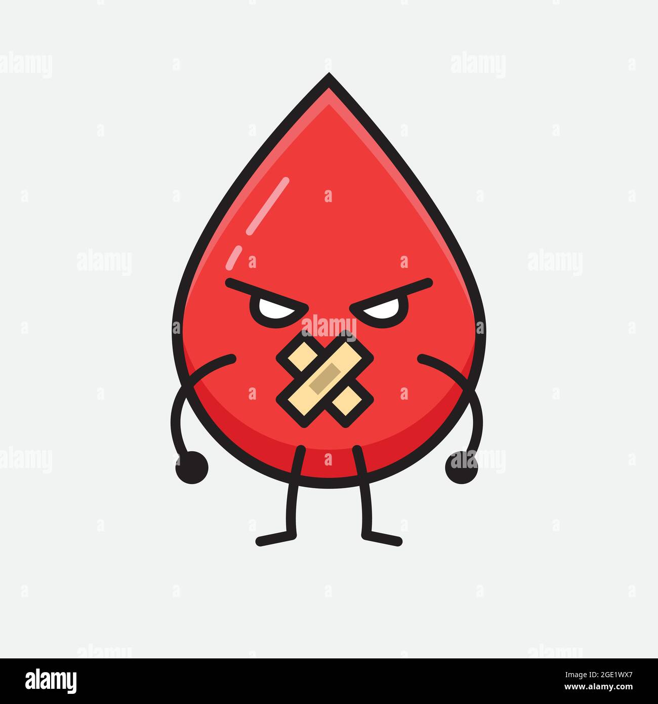 Vector Illustration of Blood Character with cute face and simple body ...