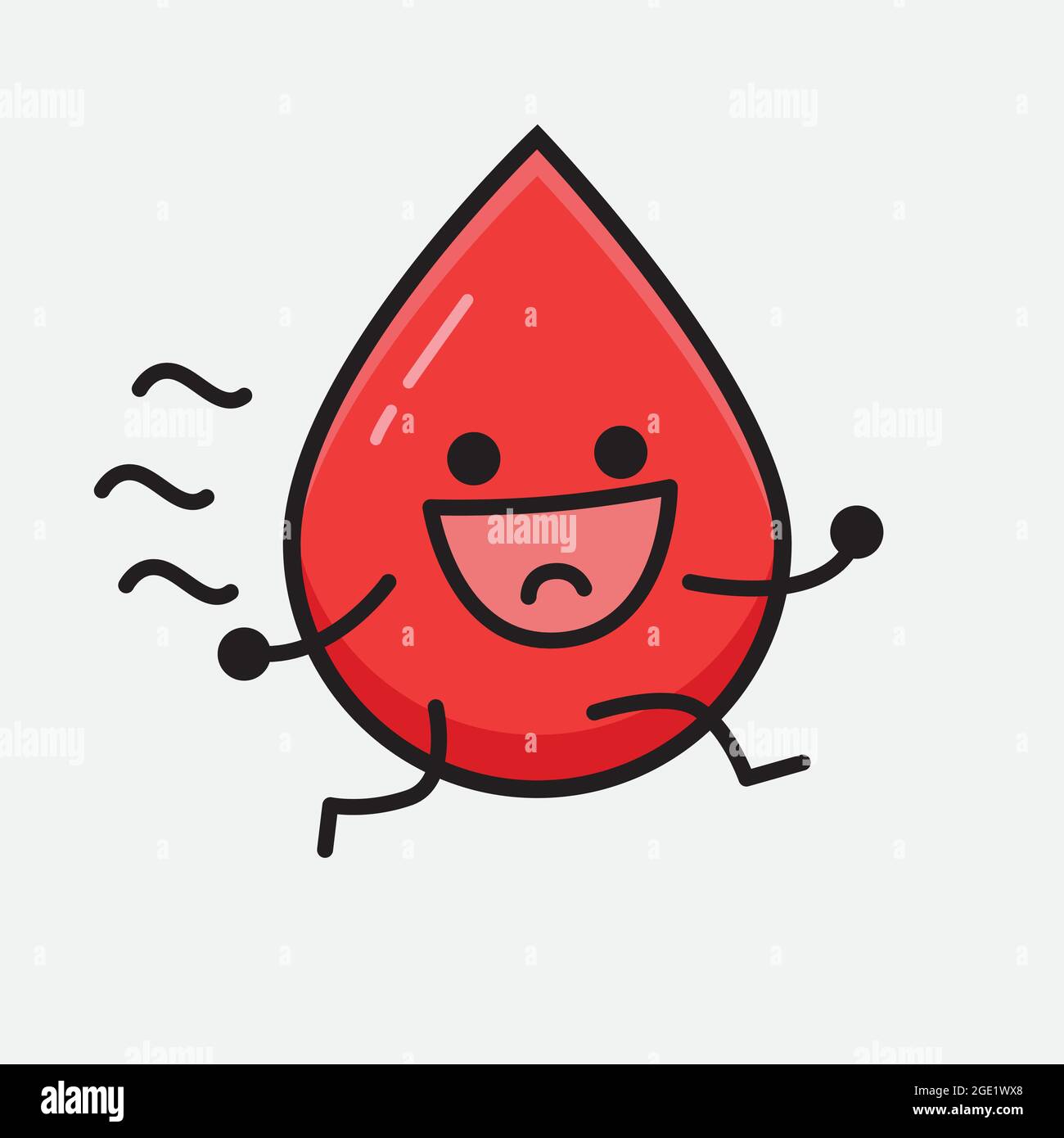 Vector Illustration of Blood Character with cute face and simple body ...