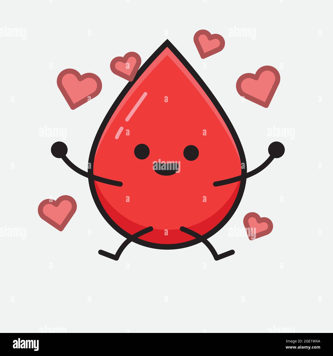Vector Illustration of Blood Character with cute face and simple body ...