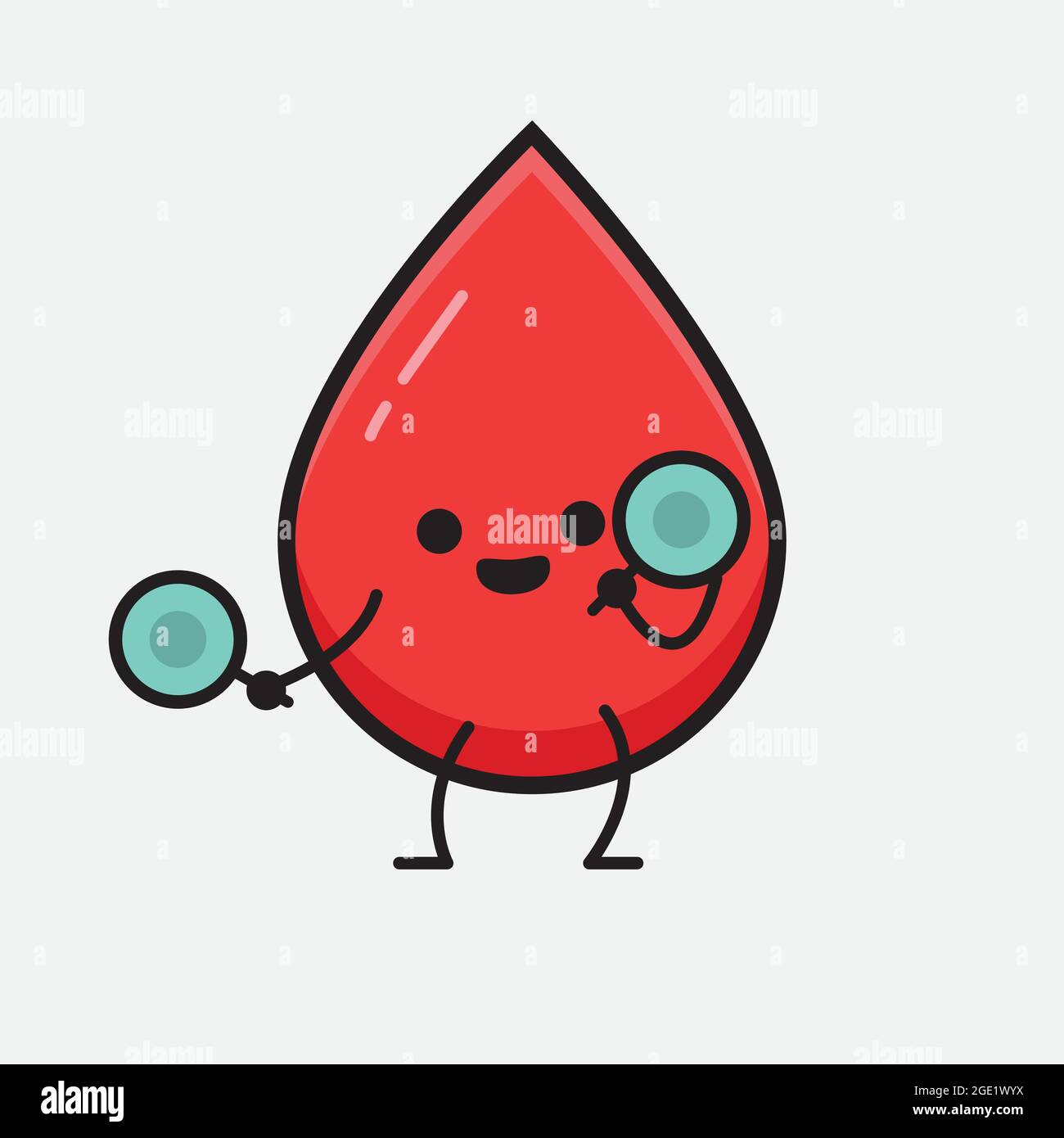 Vector Illustration of Blood Character with cute face and simple body ...