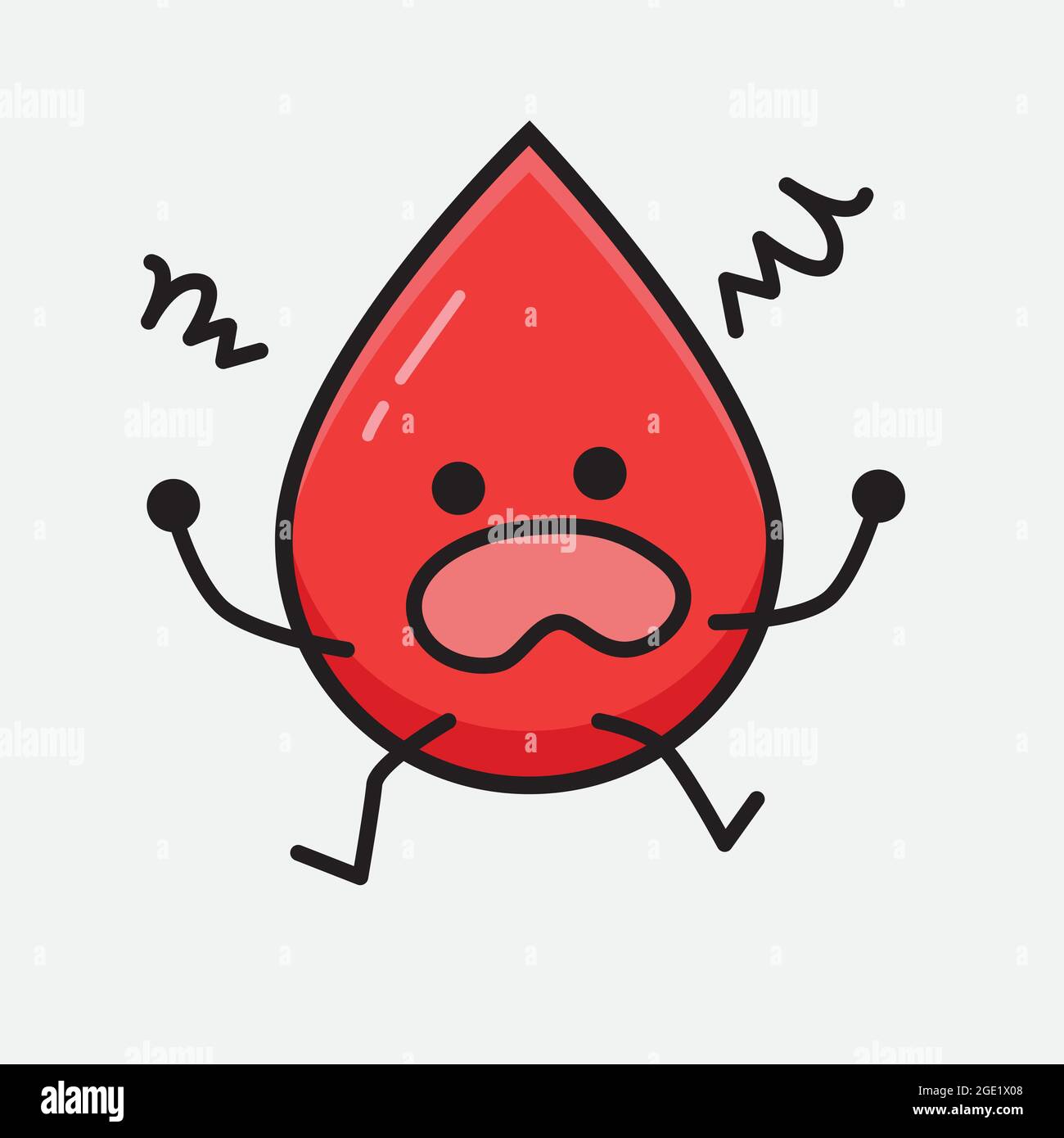 Vector Illustration of Blood Character with cute face and simple body ...