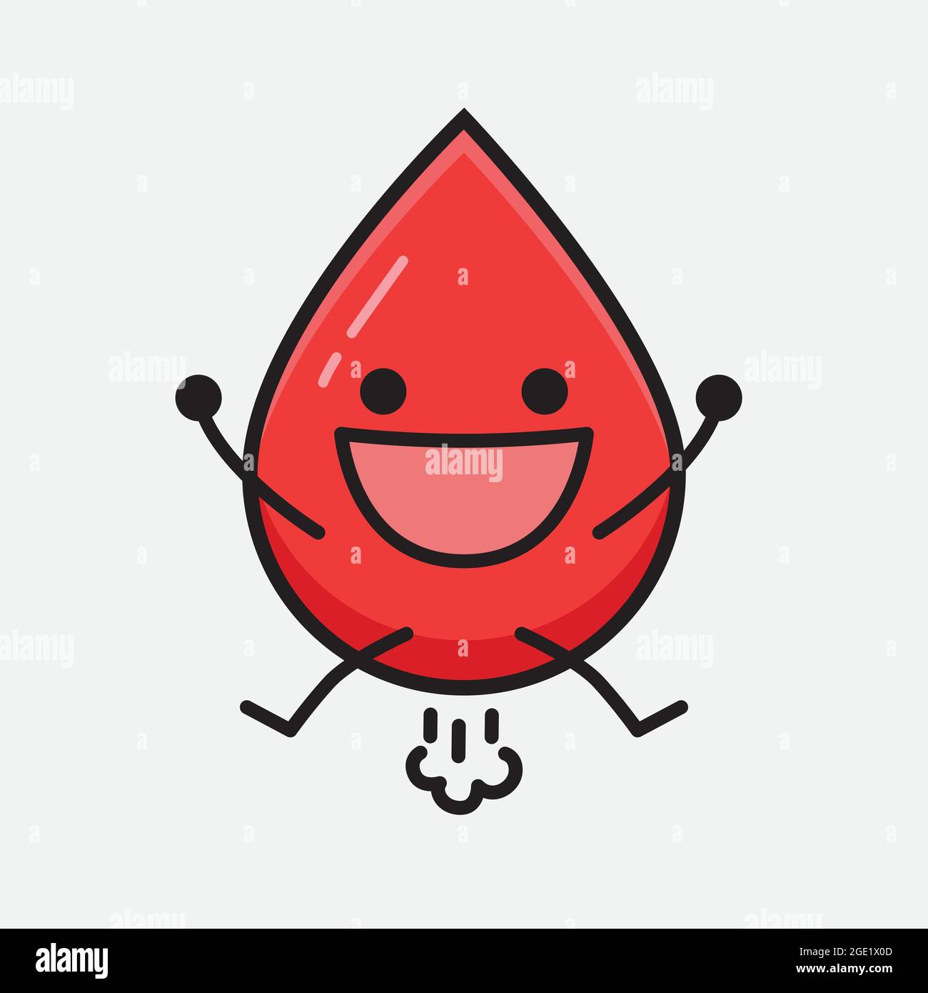 Vector Illustration of Blood Character with cute face and simple body ...