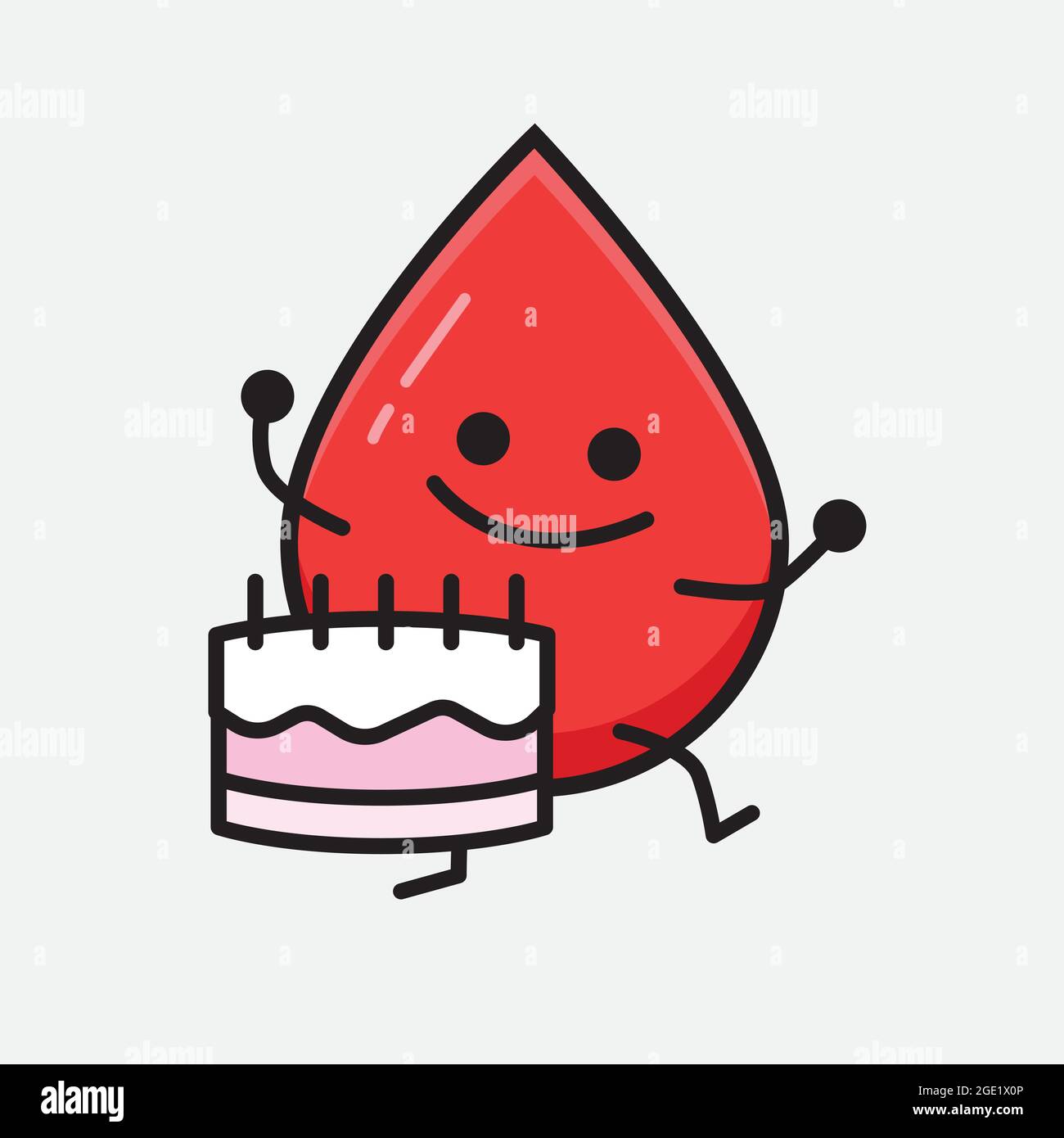 Vector Illustration of Blood Character with cute face and simple body ...