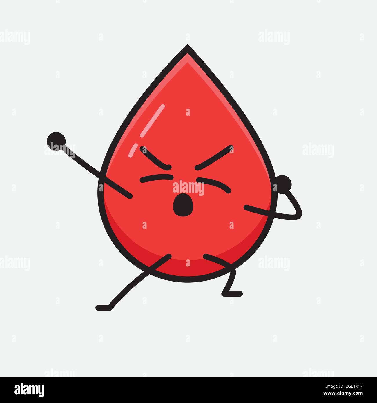 Vector Illustration of Blood Character with cute face and simple body ...