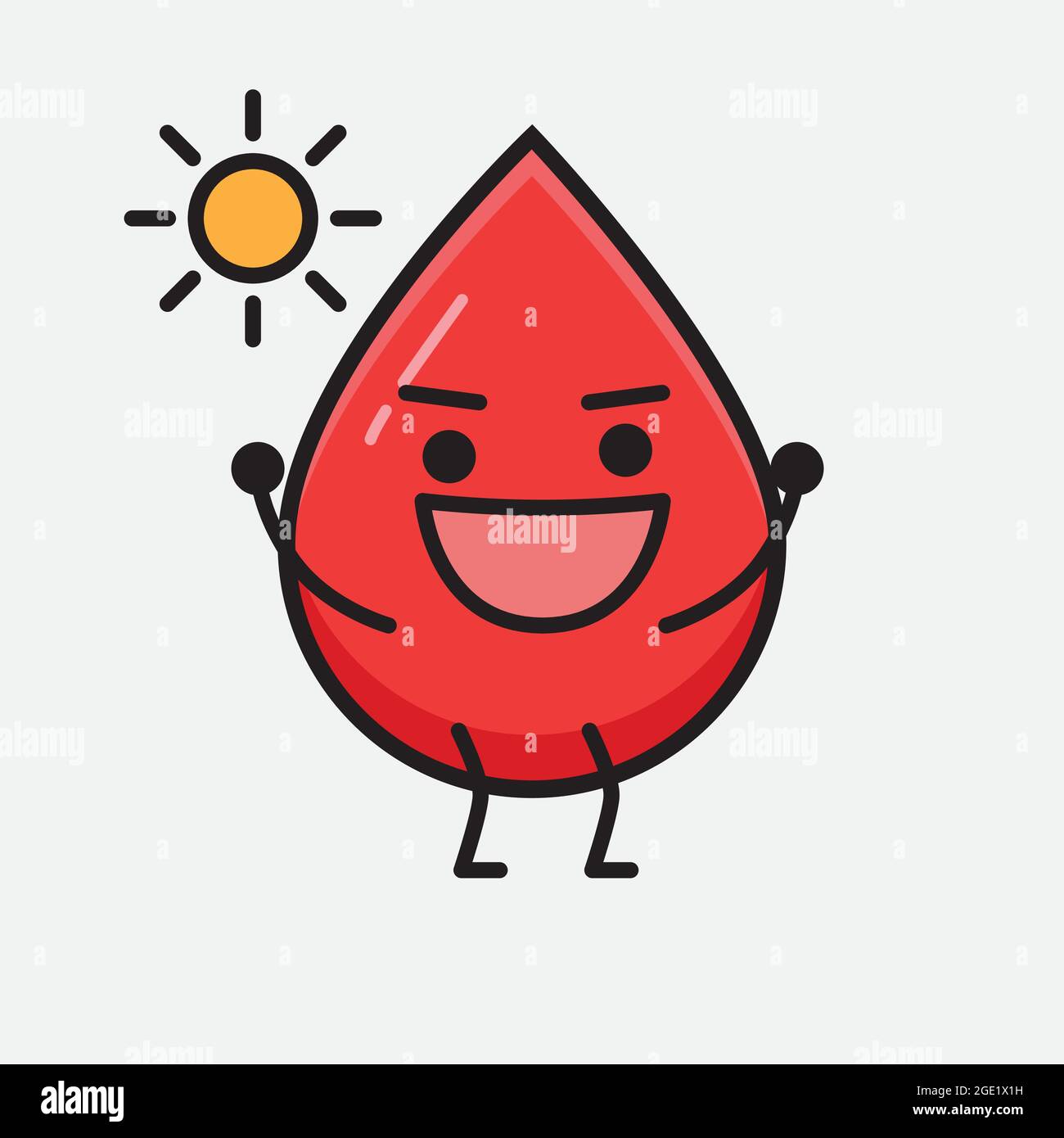 Vector Illustration of Blood Character with cute face and simple body ...