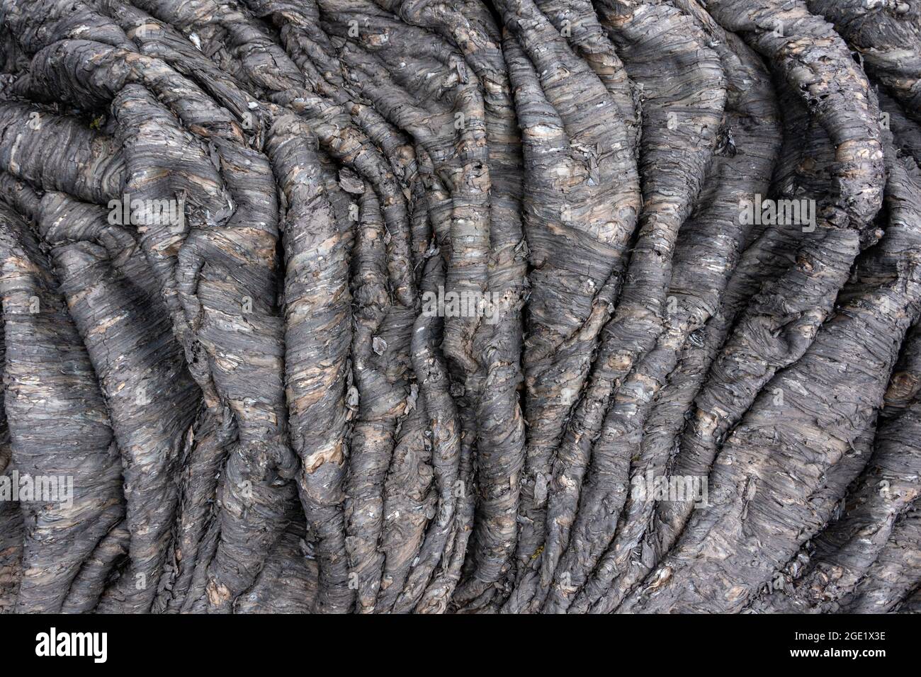 Natural background from solidified volcanic lava. Rope lava is the ...